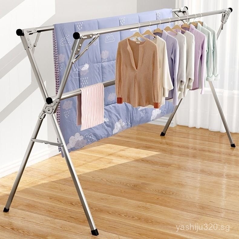 Stainless Steel Laundry Rack Floor Folding Indoor and Outdoor Drying ...