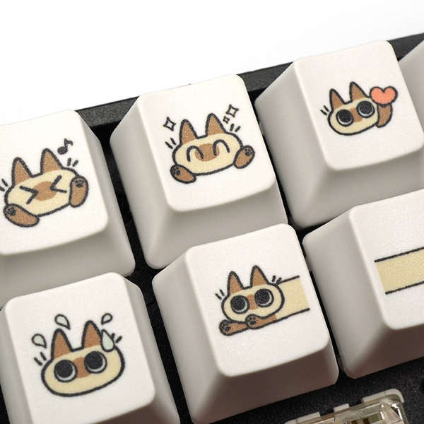 Youthcc Keycaps Supermarket Siamese Cat Cute Cartoon Sublimation ...