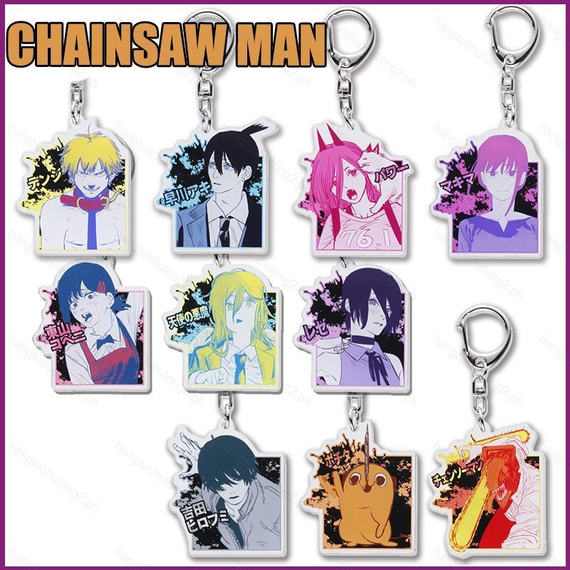 HT2 Chainsaw Man Keychain Acrylic 6CM Anime Keyring Bag Pendent Two ...