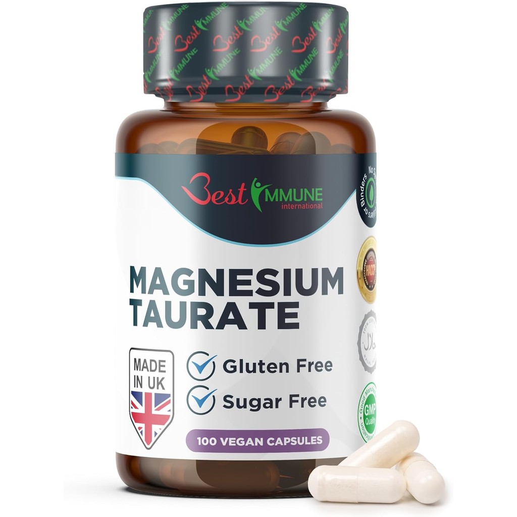 Magnesium Taurate 500mg Supplement - High Strength Balanced Formula for ...