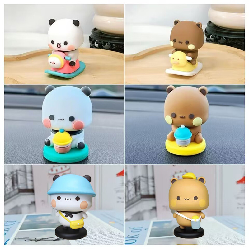 Cute PVC Panda Bear Figure Cartoon Toy Collectible Bubu Dudu Animal Toy ...