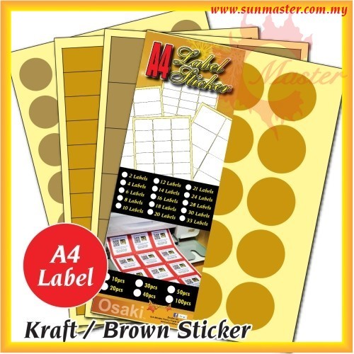 A4 Kraft Label Sticker | A4 Brown Label Sticker | Kraft Paper Sticker ...