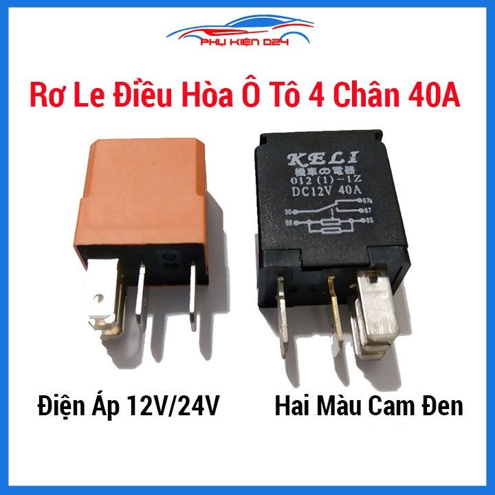 Relay, 4-pin car air conditioner relay, 40A current, 12V/24V voltage ...