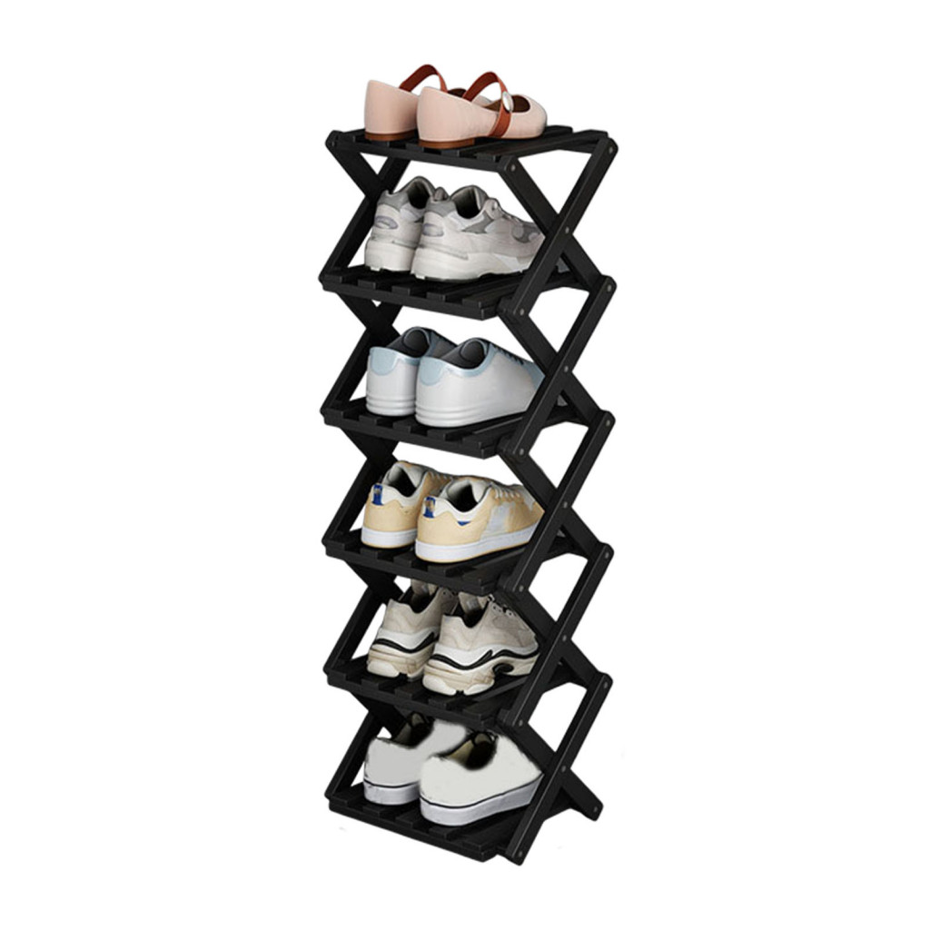 ccooamani| Foldable Shoe Organizer Decorative Shoe Rack Portable Bamboo ...