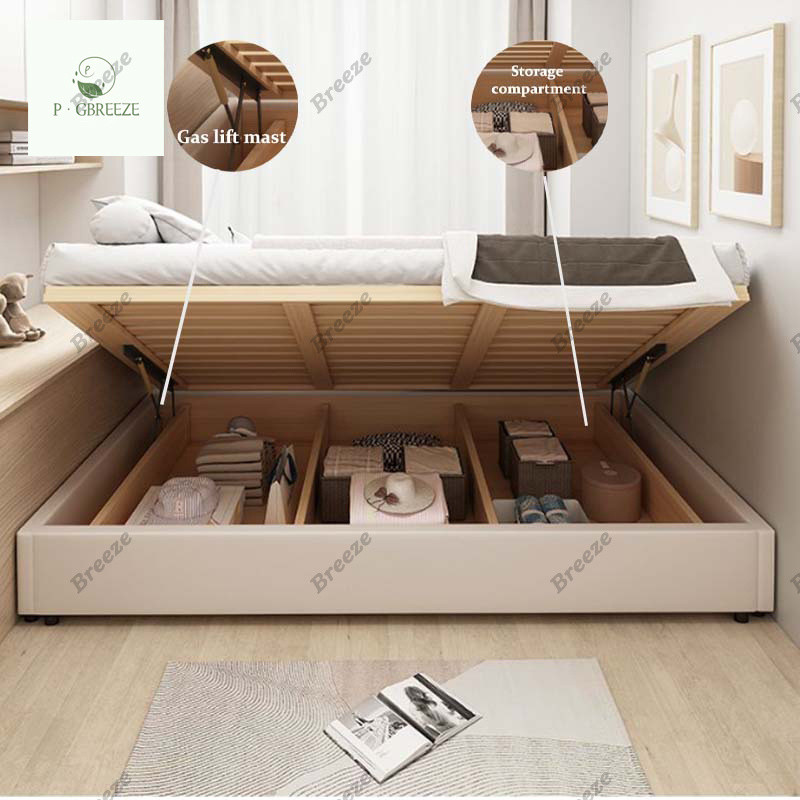 B·Z Bed Frame All Solid Wood Tatami Encrypted Row Frame Bedroom ...
