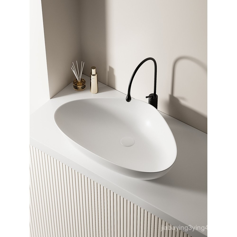 Cream Style Ceramic Triangle Countertop Basin Household Wash Basin ...