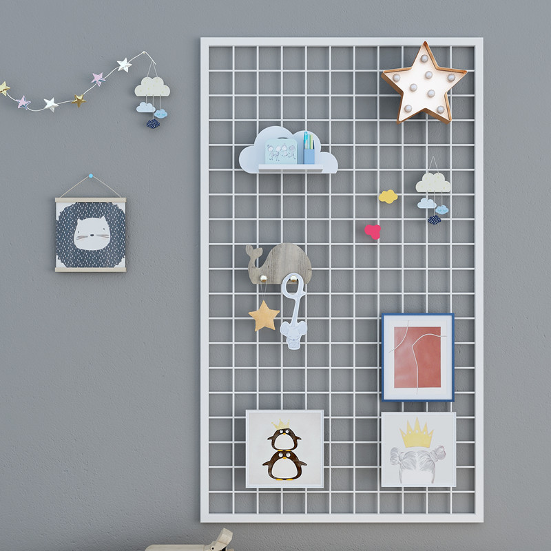 Customized Grid Display Rack with Frame Wall Display Rack Supermarket ...