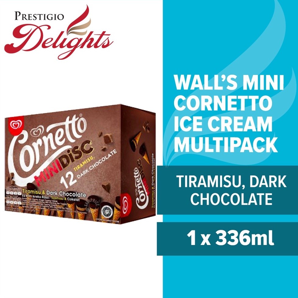 Cornetto Mini Disc Ice Cream Cone Dark Chocolate & Tiramisu 12x28ml ...