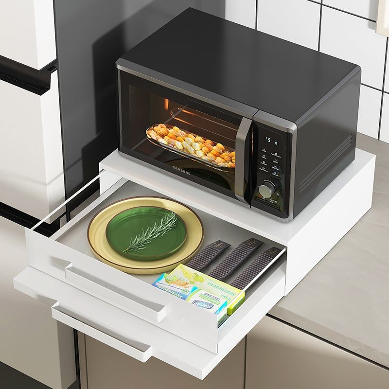 ( SG STOCK) Kitchen Microwave Oven Shelf Countertop Oven Tray Pull-out ...