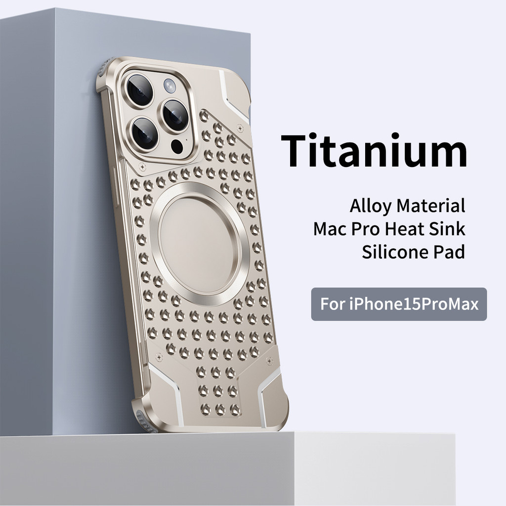 Metal Heat Dissipation Rimless Phone Case For Iphone 13 14 15 16 Pro ...