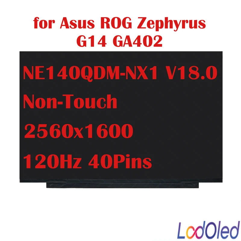 16:10 120Hz LCD Screen IPS Display NE140QDM-NX1 V18.0 Non-Touch for ...