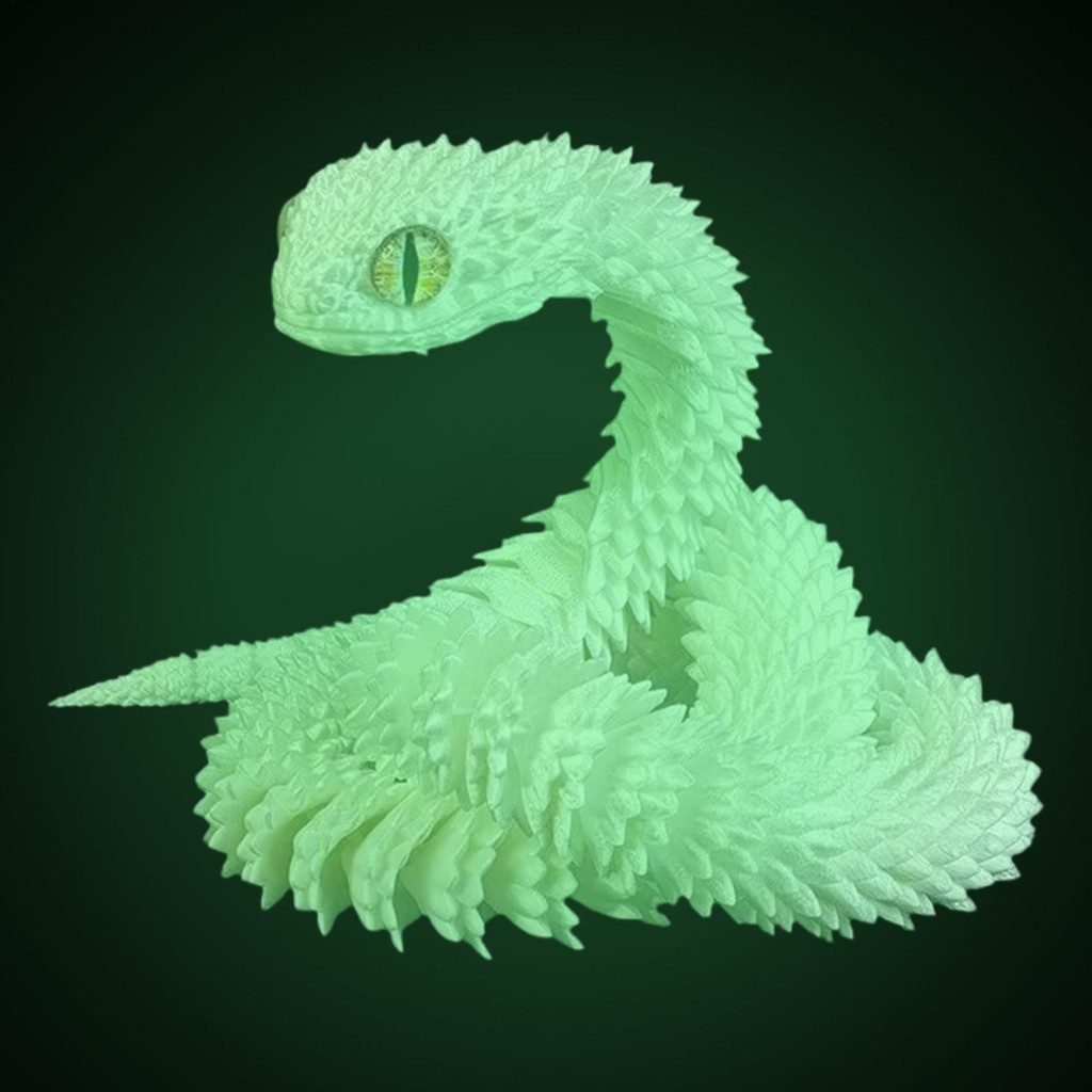 Luminous Snake Toys 3D Printed Snake Model Toy With Movable Joints Glow In The Dark Snake Fidget ...
