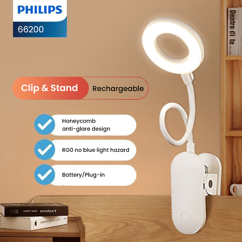 Philips Clip Lamp 66200 LED Light 2200mAh Rechargeable Battery | Shopee ...