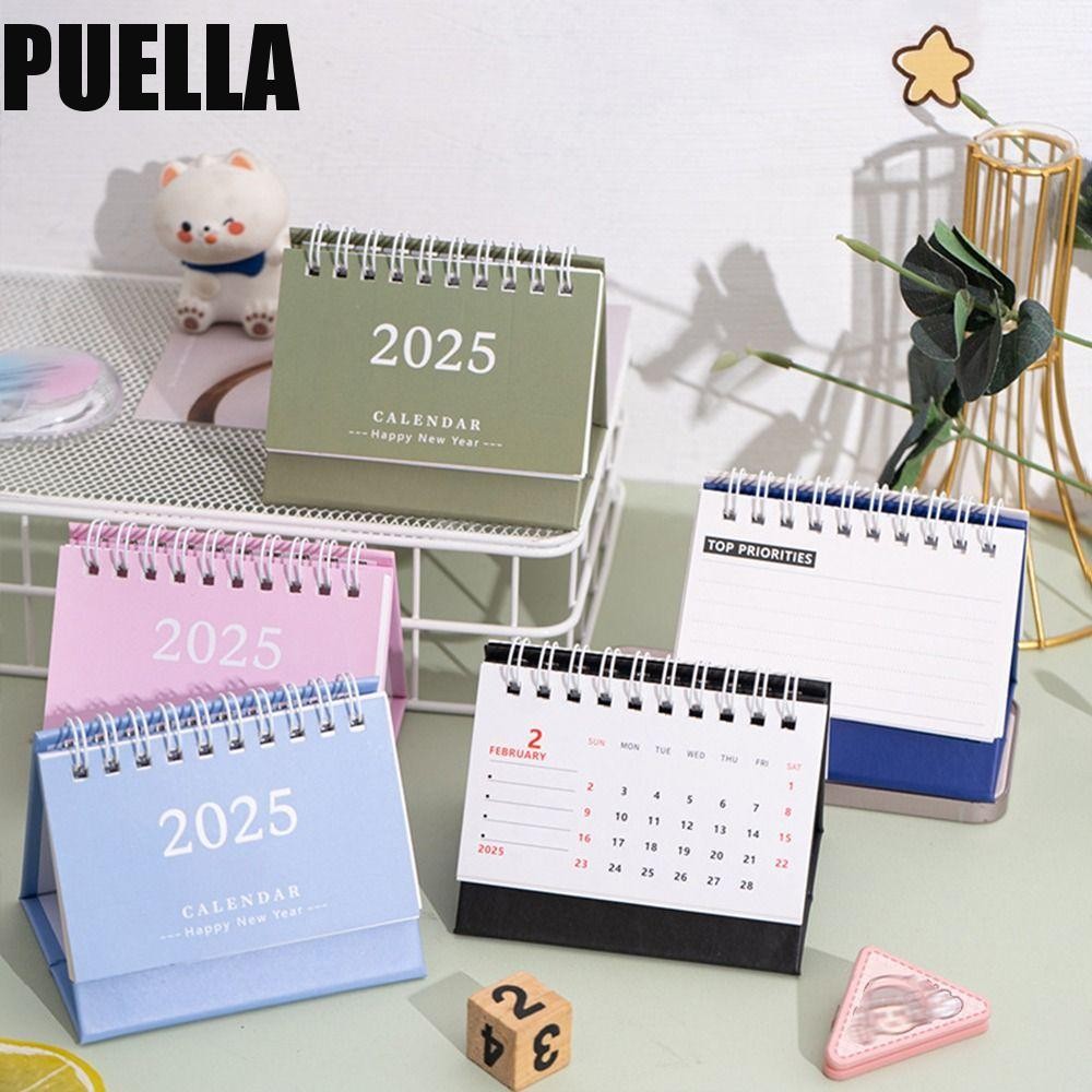 PUELLA 2024-2025 Calendar, Creative 18-Month Mini Desk Calendar, Table ...