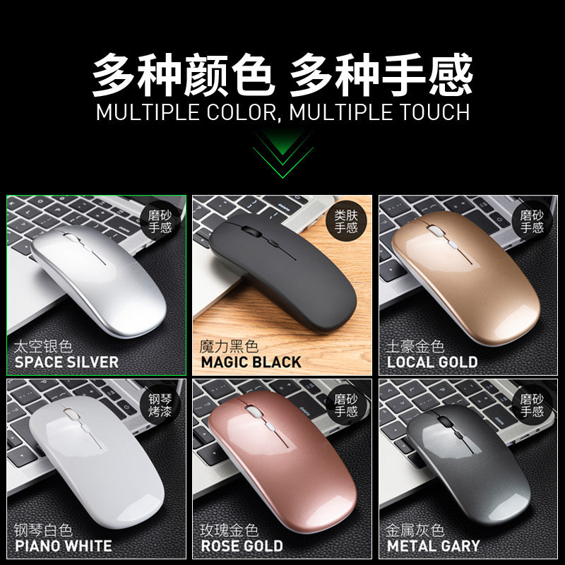 Wireless Mouse Charging Mute Luminous 2.4G＋Bluetooth Mouse type-c Mouth ...