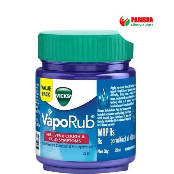 Vicks Vapo Rub With Menthol Camphor And Eucalyptus Oil Relieves Cold ...
