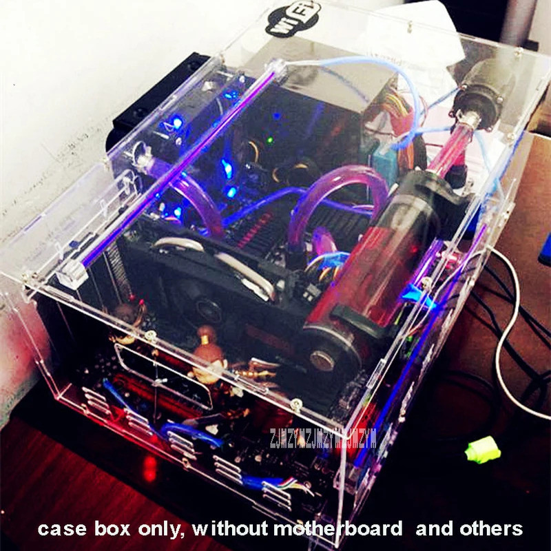 DIY Transparent Acrylic Desktop PC Computer Chassis Case Box for ATX ...