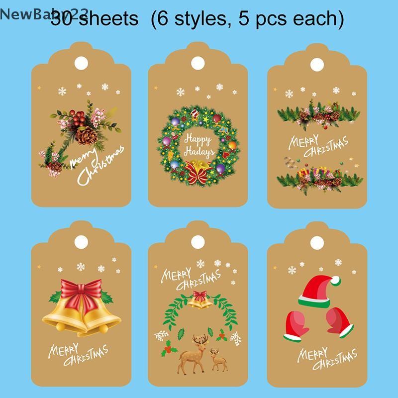 NN 30Sheets Christmas Paper Tags Letter Santa Claus Gift Tag DIY ...
