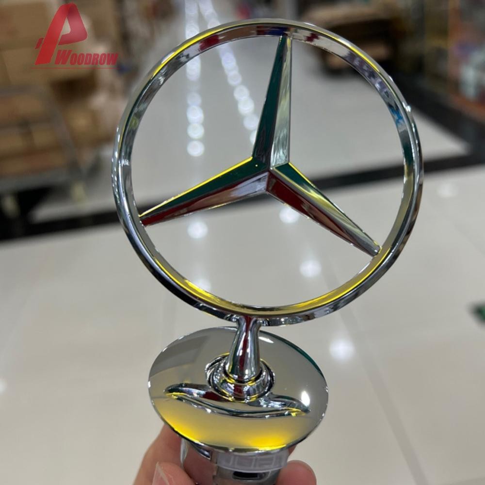 Hood Grille Chrome Star Emblem Logo Hood Star Emblem Badge for Mercedes ...