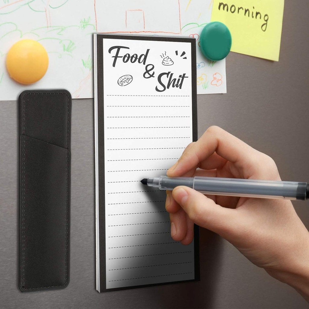 Magnetic Notepads for Fridge 50 Sheets - With Pen Holder - Shopping ...