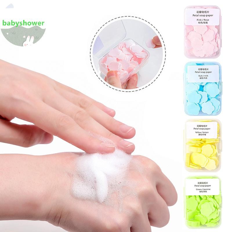 Babyshower 100Pcs/Box Disposable Cute Mini Flower Shape Paper Soap ...