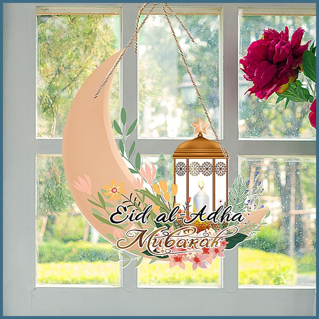 Eid Door Sign Moon Eid Door Sign Hangable Signs Paper Eid Hollow Moon ...