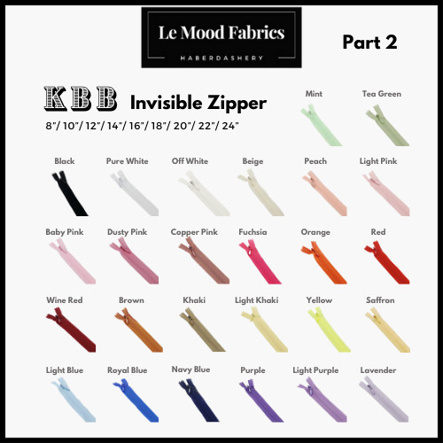 KBB Invisible Zipper (Part 2) Conceal Zipper Hidden Zipper Zip Sorok ...