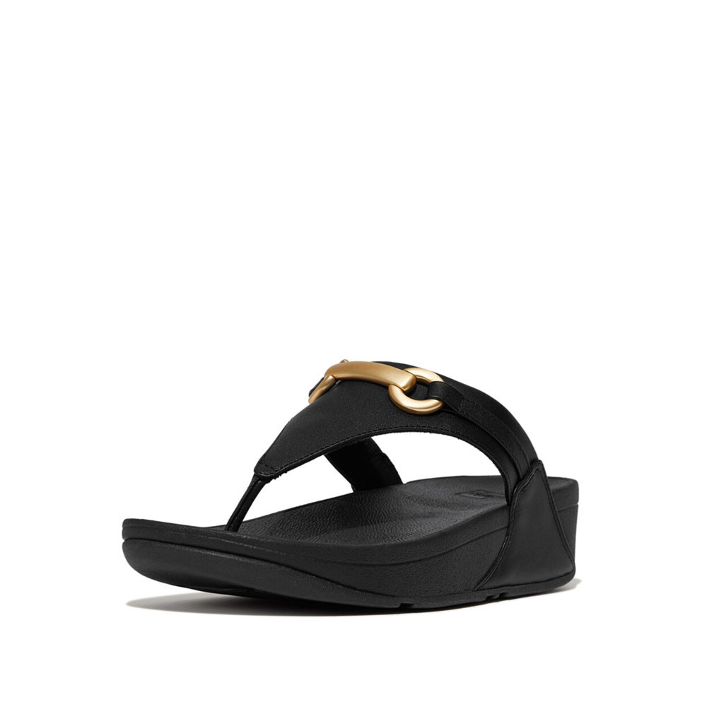 FitFlop x Song Hye Kyo LULU Chunky-Snaffle Leather Toe-Post Sandals - Black (HY7-001) | Shopee ...