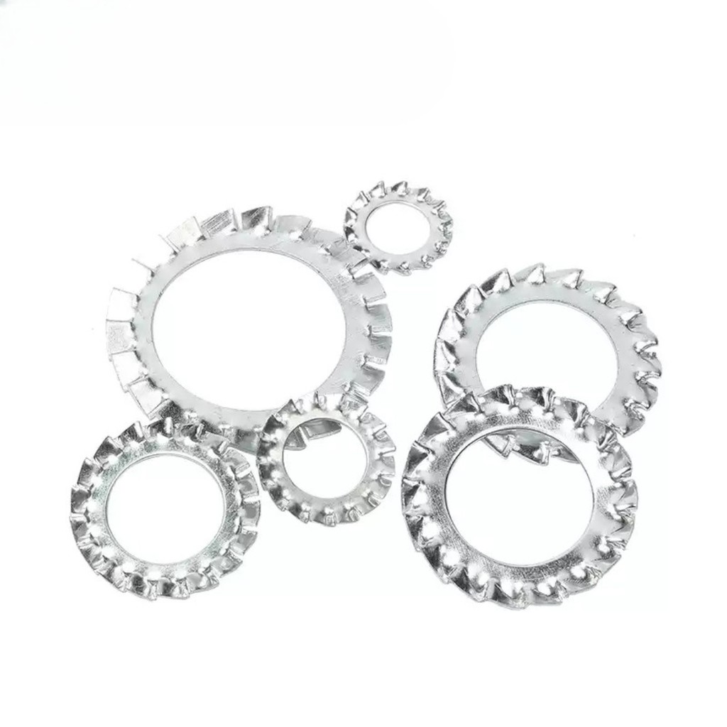Sawtooth Washer (White Zinc) Inner/Outer Dense Type Tooth Type Washer ...