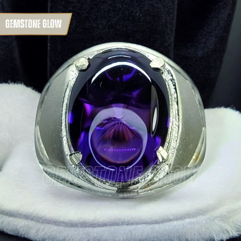 Amethyst GEMS MEN'S RING | Btb OVAL BUFF TOP RING HANDMADE DOFF LUXURY ...