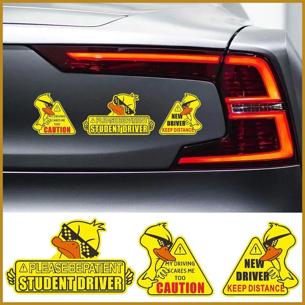 Student Driver Magnet 3 Pieces Bumper Cute Duck Sticker Safety Warning ...