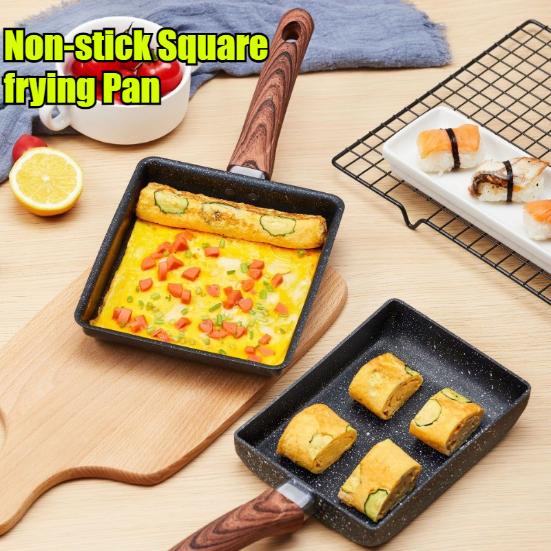 Frying Pan Non-stick Japanese Square frying Pan Tamagoyaki Mini Egg ...