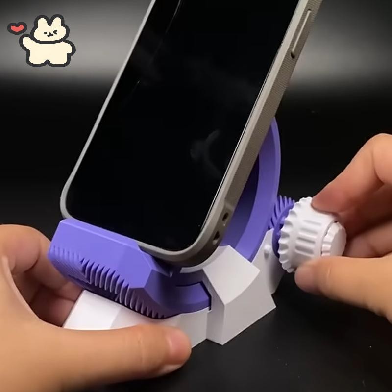 3D Printed Herringbone Gear Phone Stand, Angle Adjustable Phone Holder ...