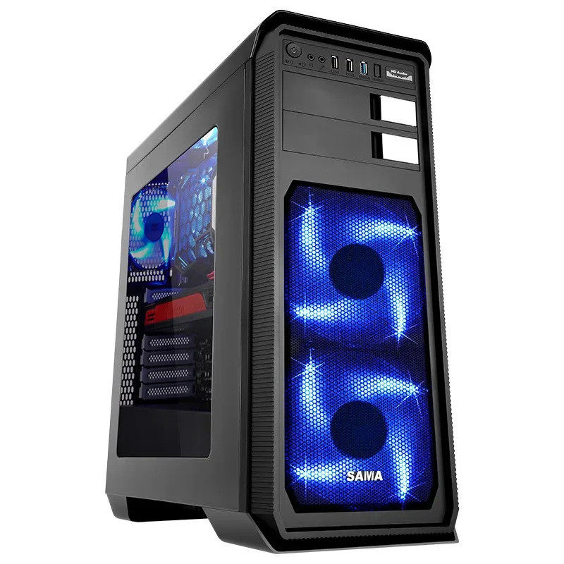 ATX Compatible SAMA Tank Black Mid-Tower Computer Case Long Graphics ...