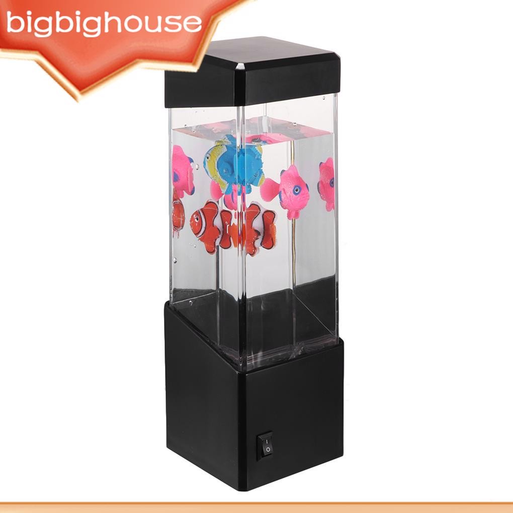 LED Fish Mood Light Volcano Lava Jellyfish Lamp Lamp Lamp Relaxing Desk ...