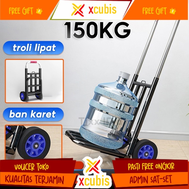 150 kg Folding Goods Trolley Hand Truck Folding Cart Silent Wheel ...