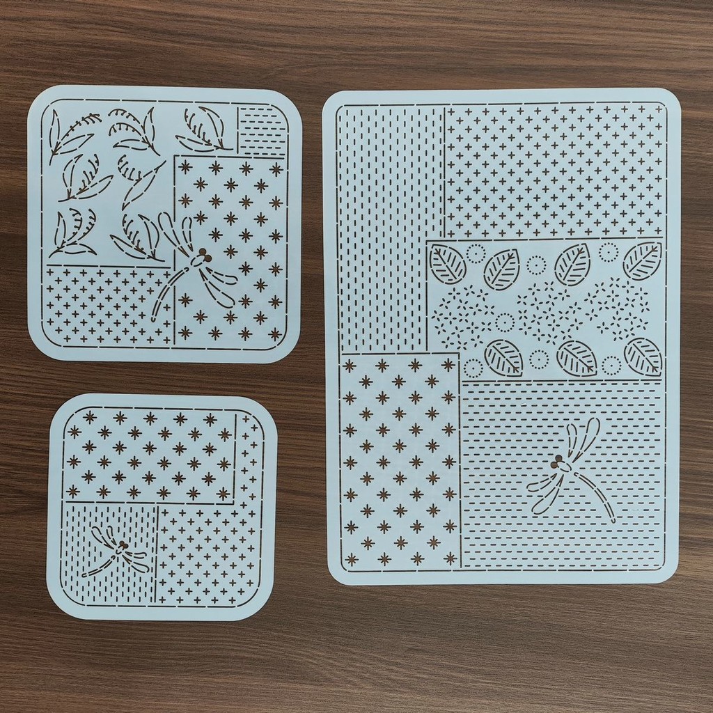 Sashiko Embroidery Template Cross Pattern Seamless Stitching Hydrangea ...