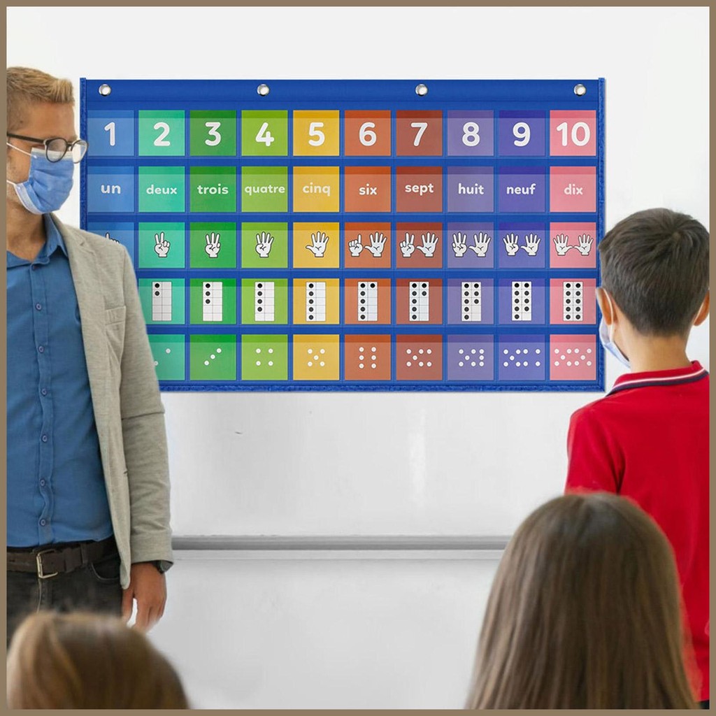 Number Pocket Chart English-French Bilingual Pocket Charts Number Cards ...