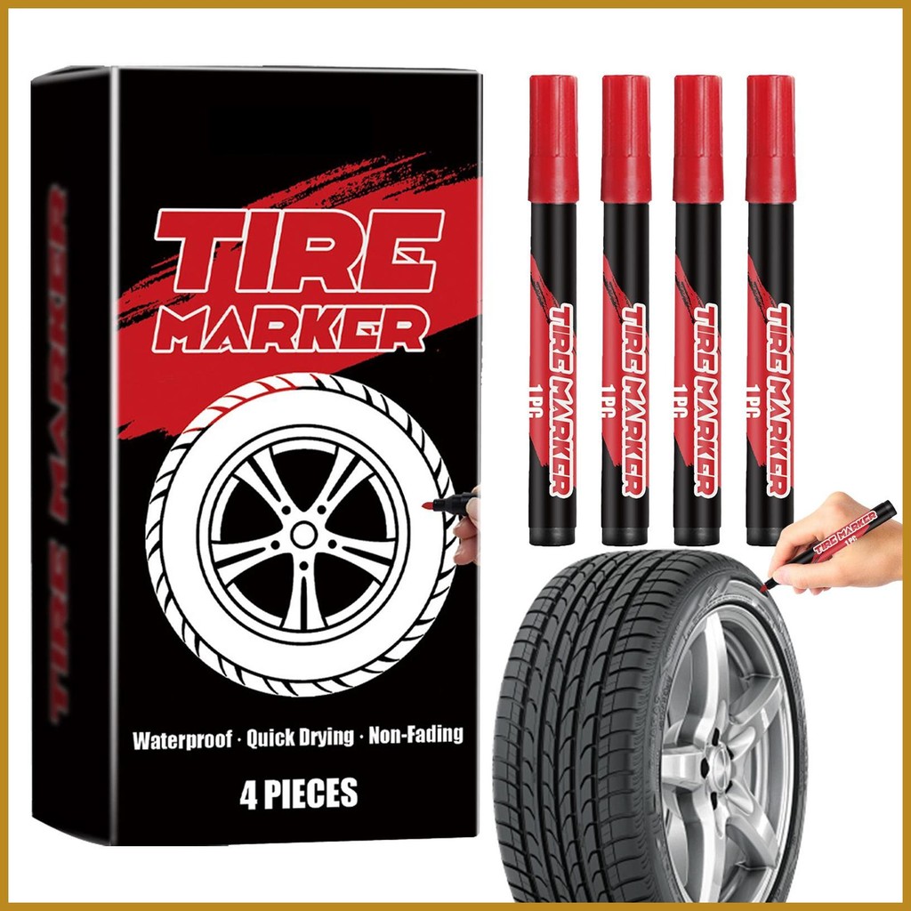 For Motorcycle Tire Paint Pen Marker 4X Car Tire Lettering Marker Pen ...