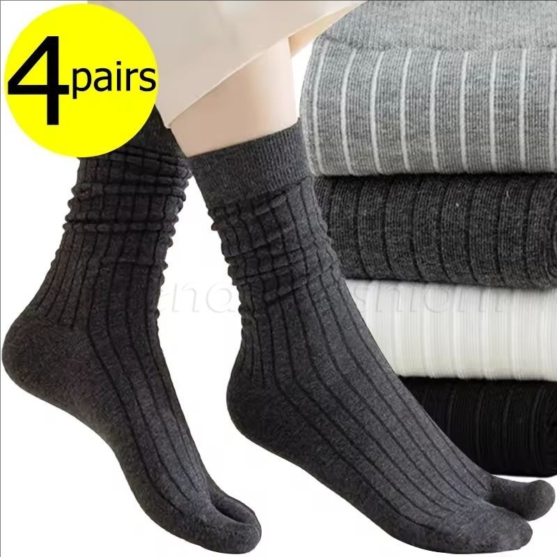 Y2k Vertical Stripe Split Toe Socks - Unisex Japanese Middle Tube Stack ...