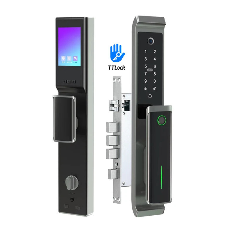 New Bluetooth TTlock App Security Door Camera Lock Video Fingerprint ...