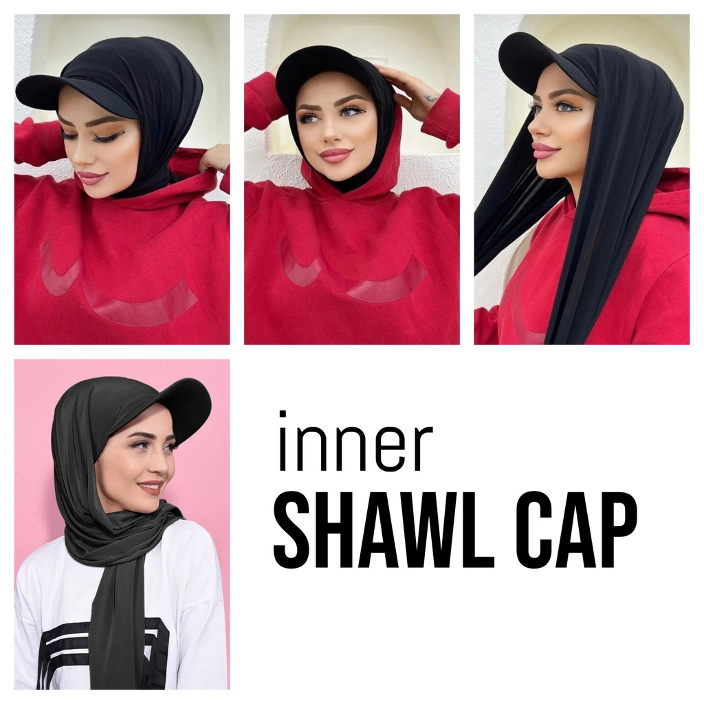 | Inner Tudung Topi Hijab Bawal Instant Tudung Sukan Shawl Cap Sports ...