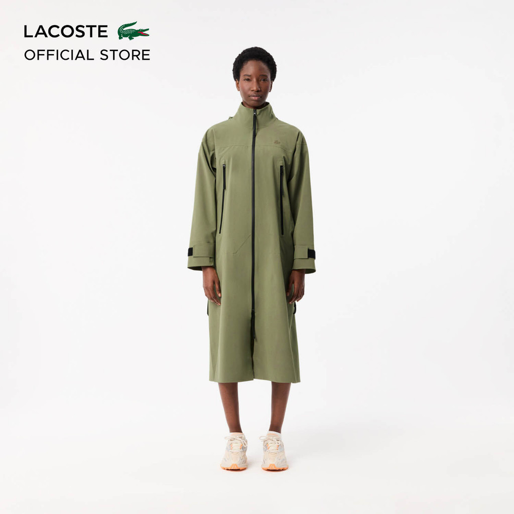 Lacoste Women's Waterproof Hooded Parka (Khaki Green) | Shopee Singapore