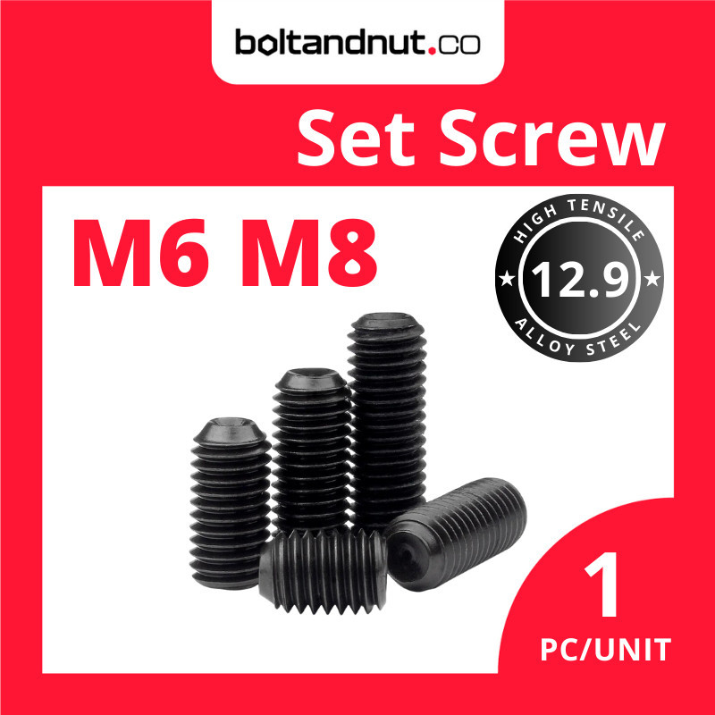 M6 M8 Hex Socket Set Screw / Grub Screw DIN916 | Alloy Steel Grade 12.9 ...