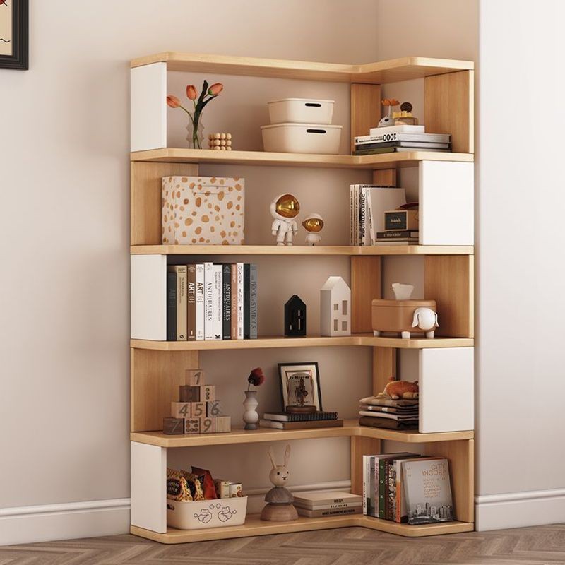 Solid Wood Bookshelf Solid Wood Storage Rack Floor Corner Cabinet ...
