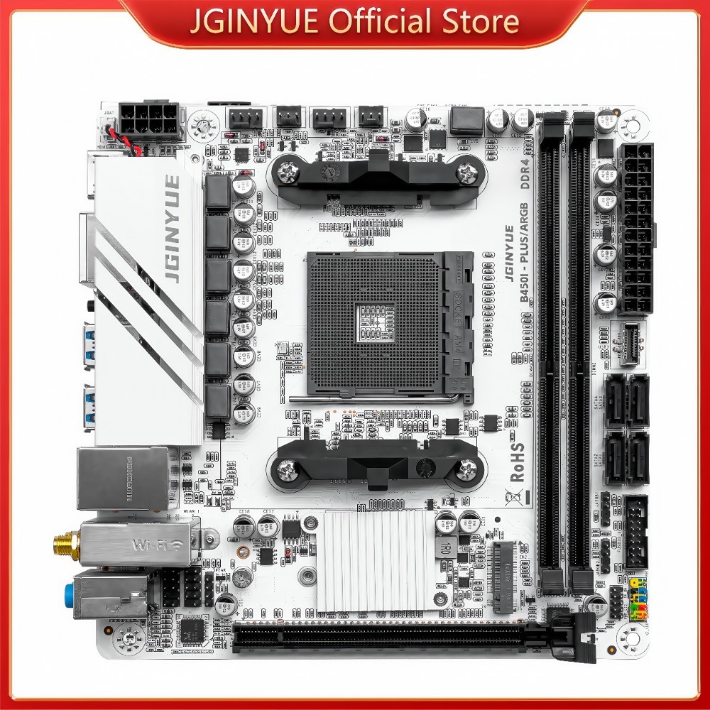 JGINYUE B450i-PLUS/ARGB AMD AM4 mini ITX Motherboard supports Ryzen 1000/2000/3000/4000/5000 ...