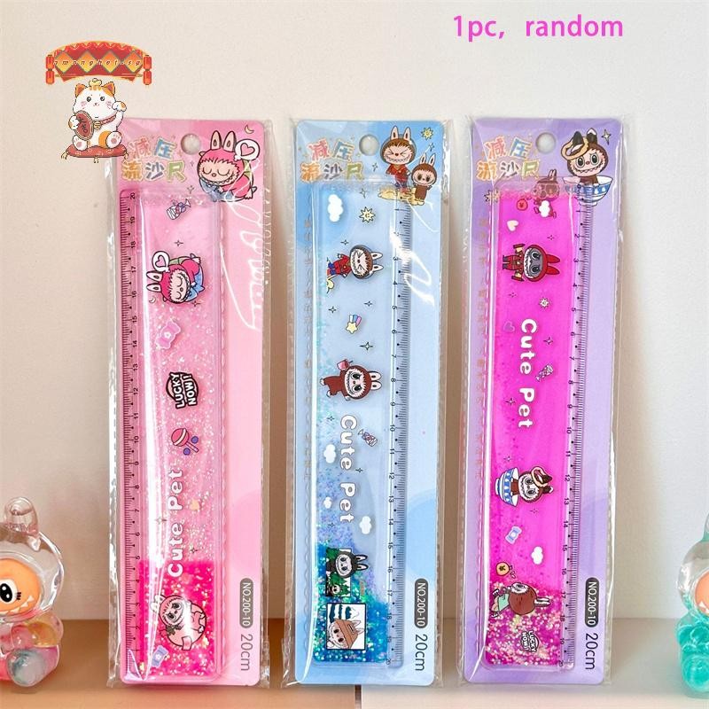 Amonghot> Cartoon Cute Labubu Quicksand Ruler School Office Supplies ...