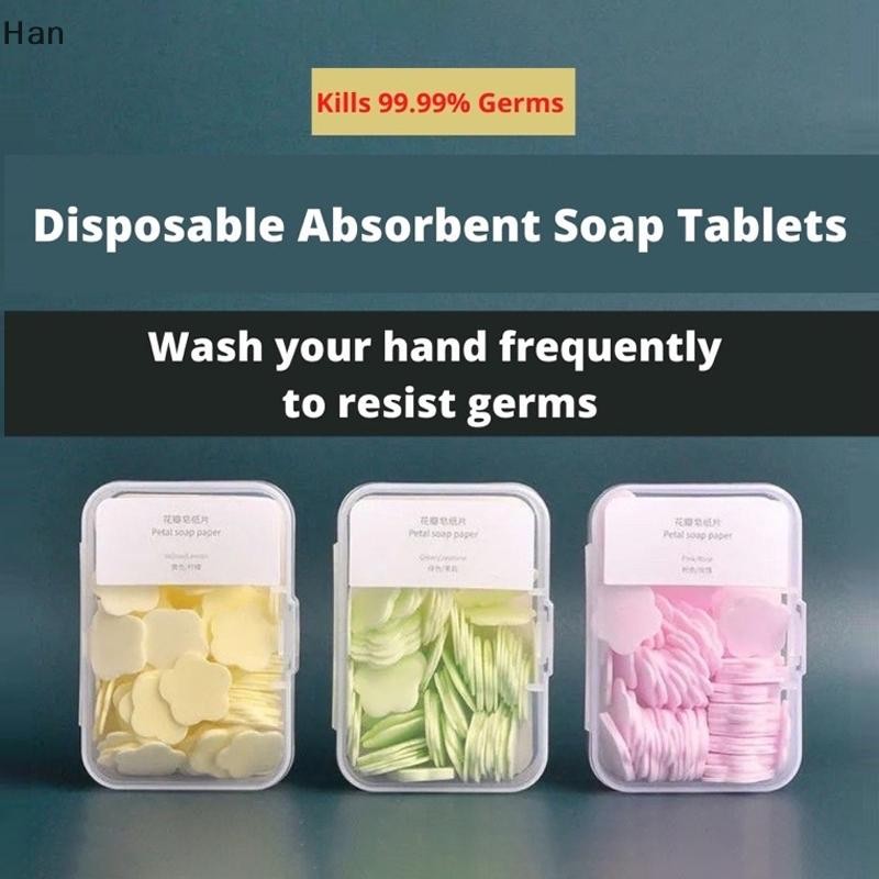 Han 1Box Portable Skin Friendly Fresh Hand Washing Toilet Soap Slice ...