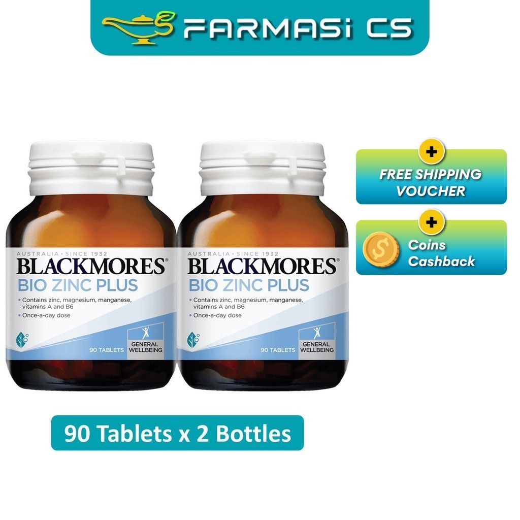 BLACKMORES Bio Zinc Plus 90 tablets x 2 bottles (TWIN) EXP:10/2026 ...