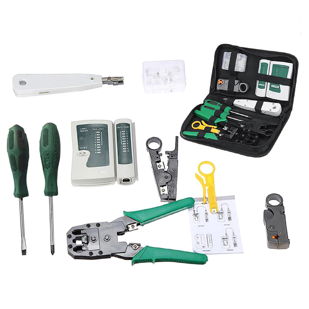 9 in 1 LAN Network Fix Cable Tester Crimper Plier Hand Tool Kit Cat5 ...